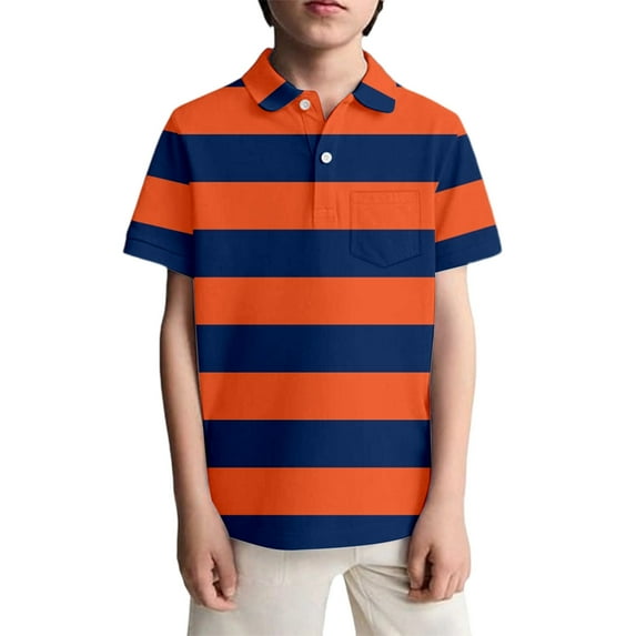 Kids Boys Short Sleeve Good Pique Polo Shirt Button Closure Soft ...