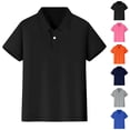 Kids Boys Short Sleeve Polo Shirts Button Closure Comfortable Uniform ...