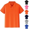 Kids Boys Short Sleeve Polo Shirts Button Closure Comfortable Uniform ...