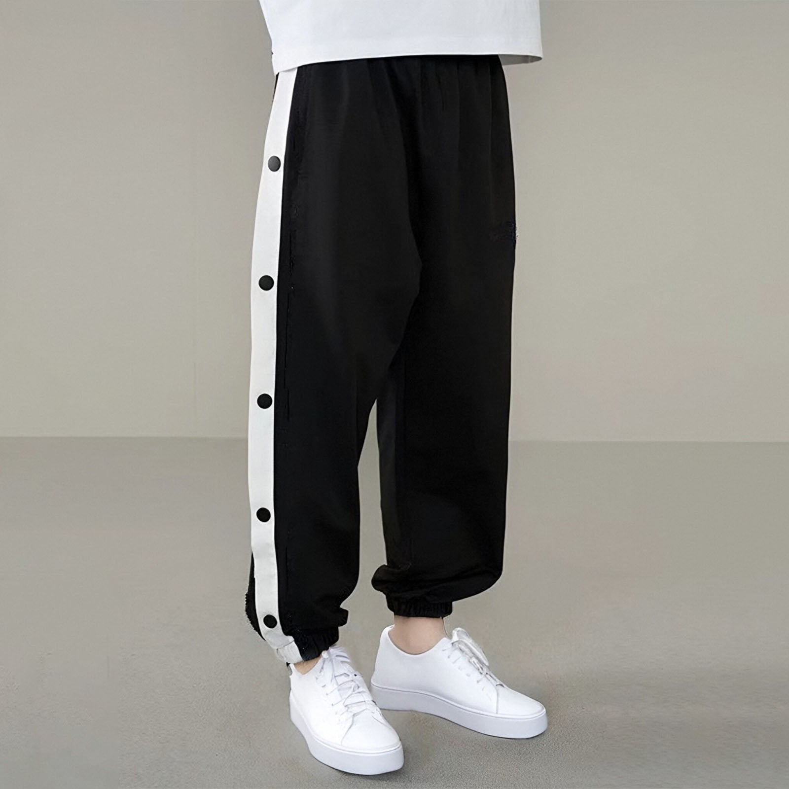 Kids Boys Side Split Press Button Pants Sweatpants Sport Basketball ...
