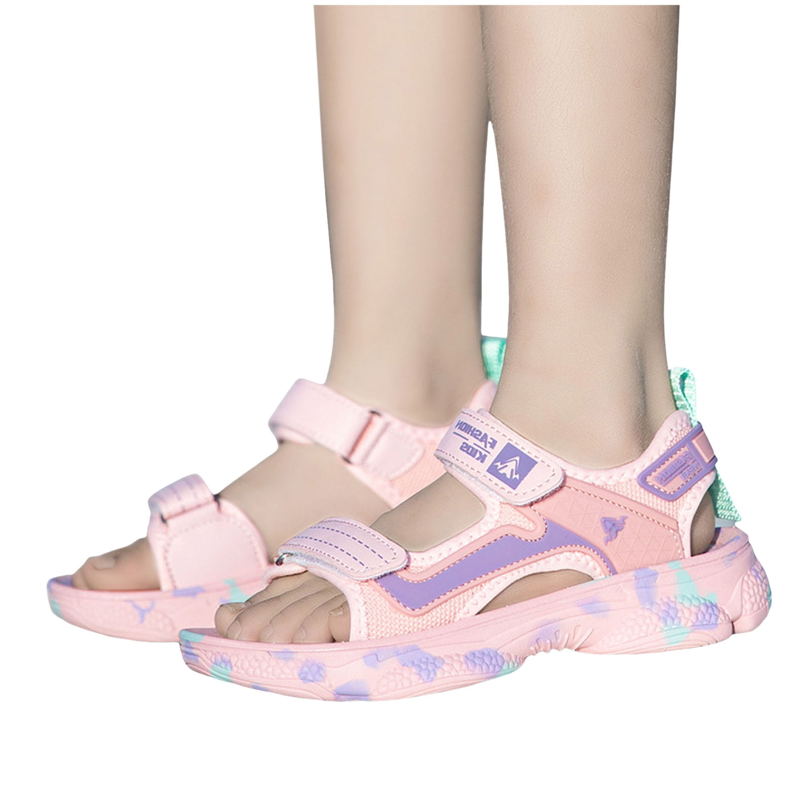 Kids Boys Sports Sandals Girls Open toe Sneaker Double Strap Summer Beach Pool Walking Mesh ...