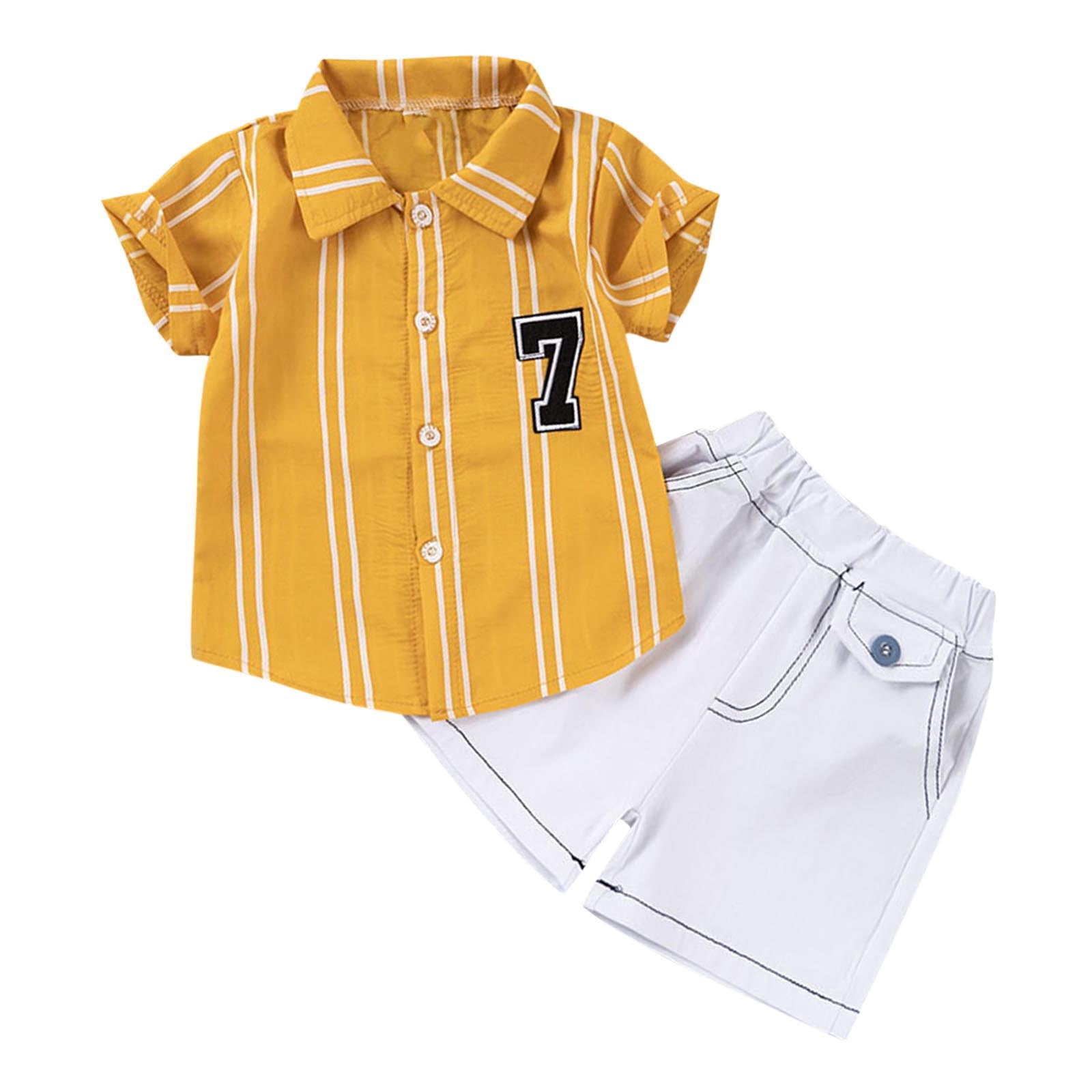 Kids Boys Summer Clothes Short Sleeve Polo Shirts and Shorts Set ...
