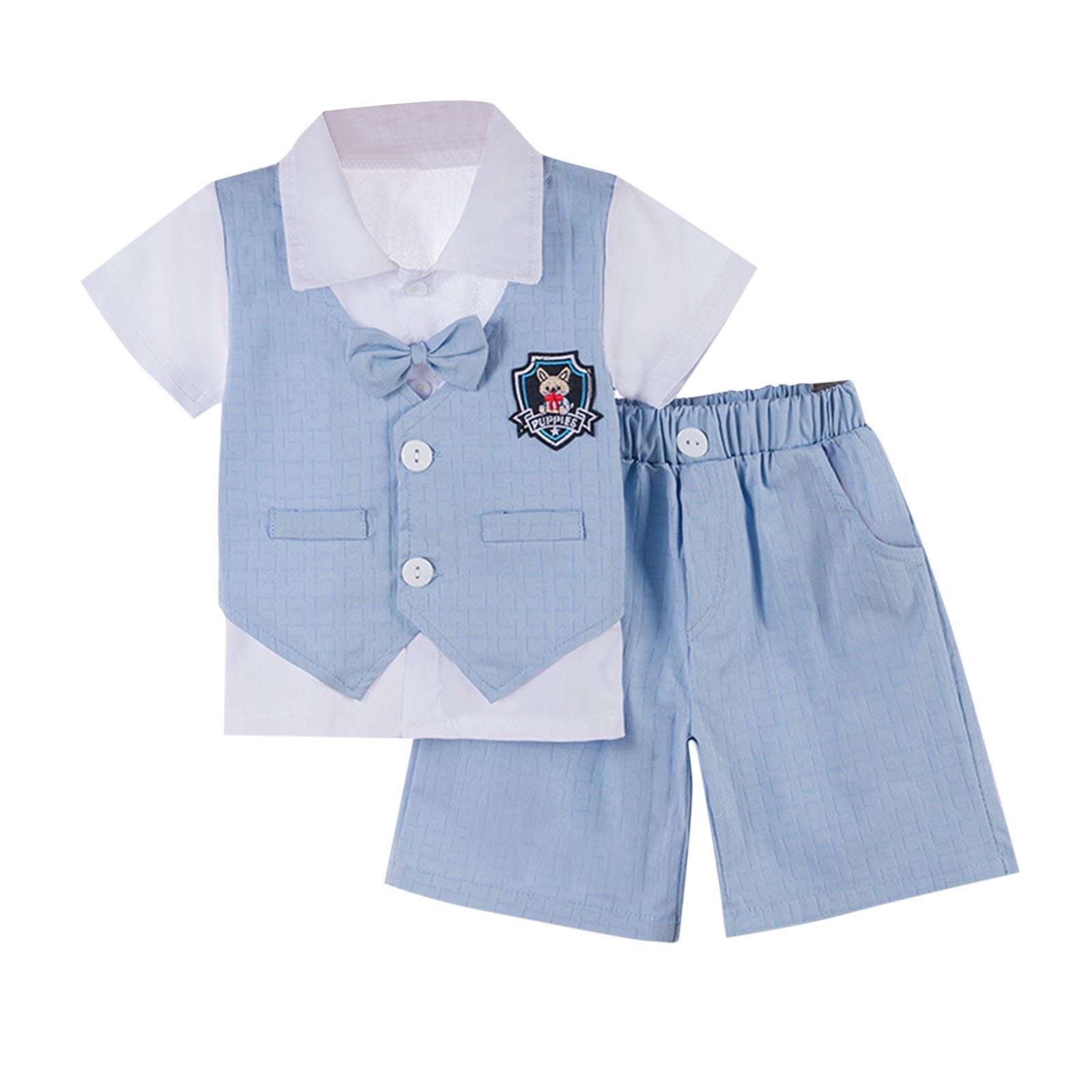 Kids Boys Summer Clothes Short Sleeve Polo Shirts and Shorts Set ...