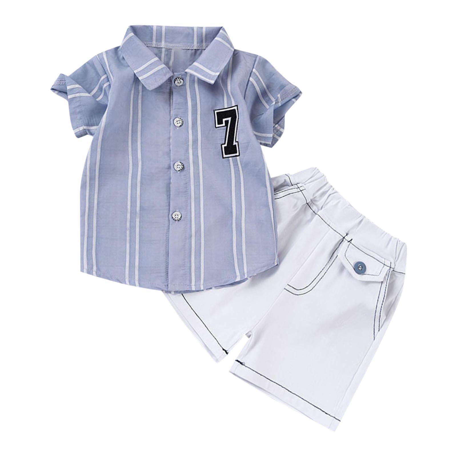 Kids Boys Summer Clothes Short Sleeve Polo Shirts and Shorts Set ...