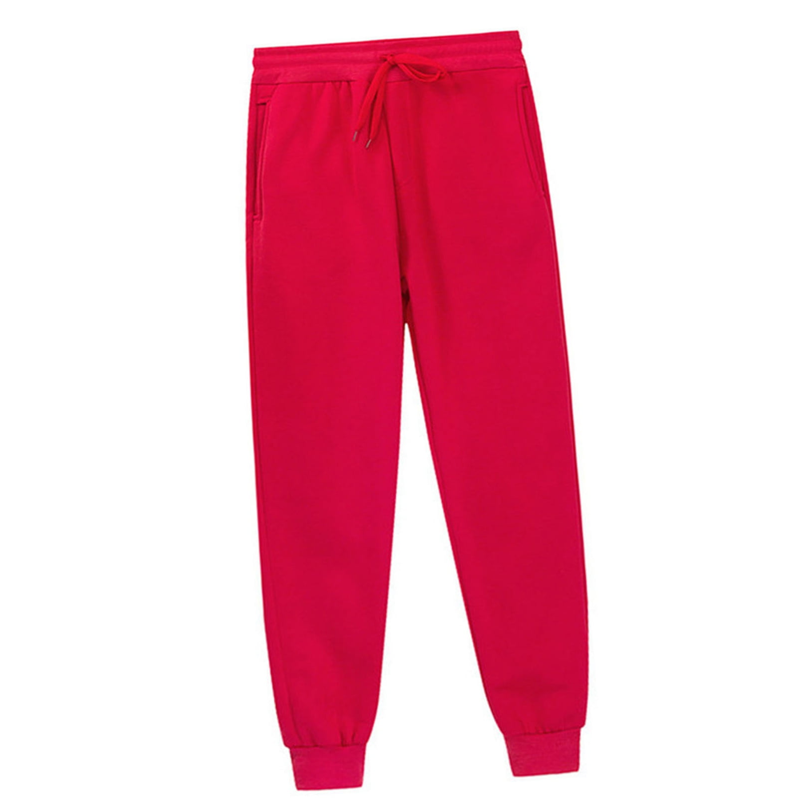 Kids Boys Sweatpants Drawstring Pants With Pockets Boys Solid Pants Red ...