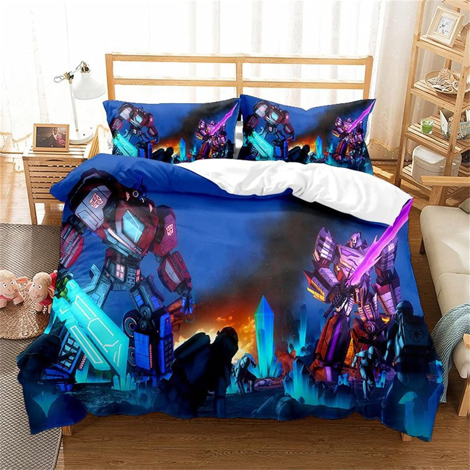 Kids Boys Transformer-s Bedding Duvet Cover Size Twin/Queen Lightweight ...