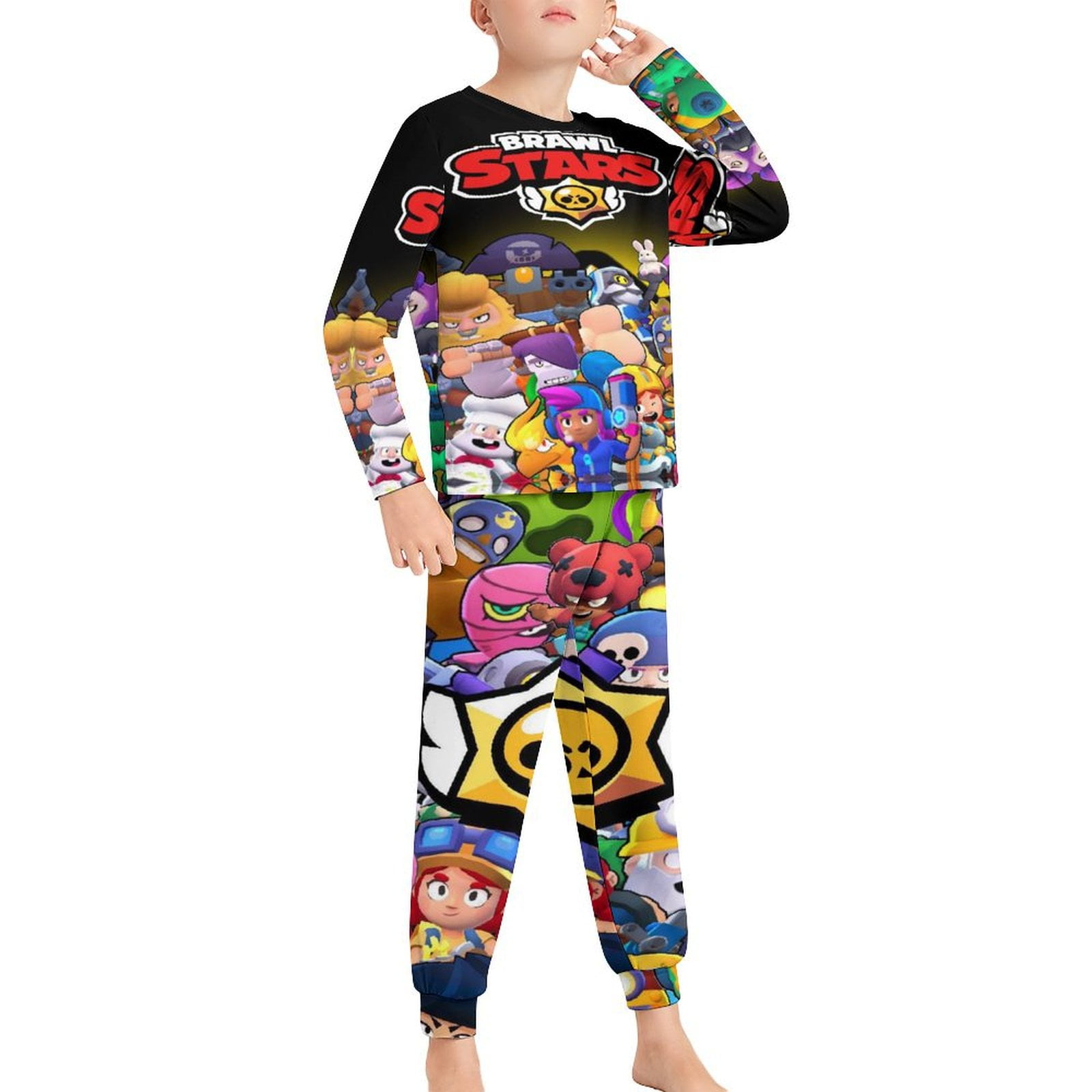 Kids Brawl Stars Brawl Stars Pajama Set Cartoon Sleepwear Pant Set Long Sleeve PJ - Walmart.com
