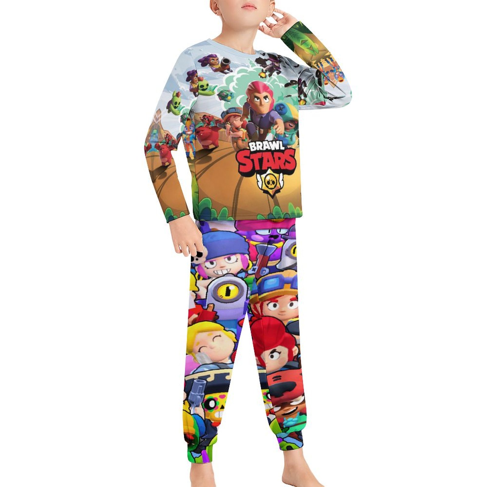 Kids Brawl Stars Brawl Stars Pajama Set Cartoon Sleepwear Pant Set Long Sleeve PJ - Walmart.com