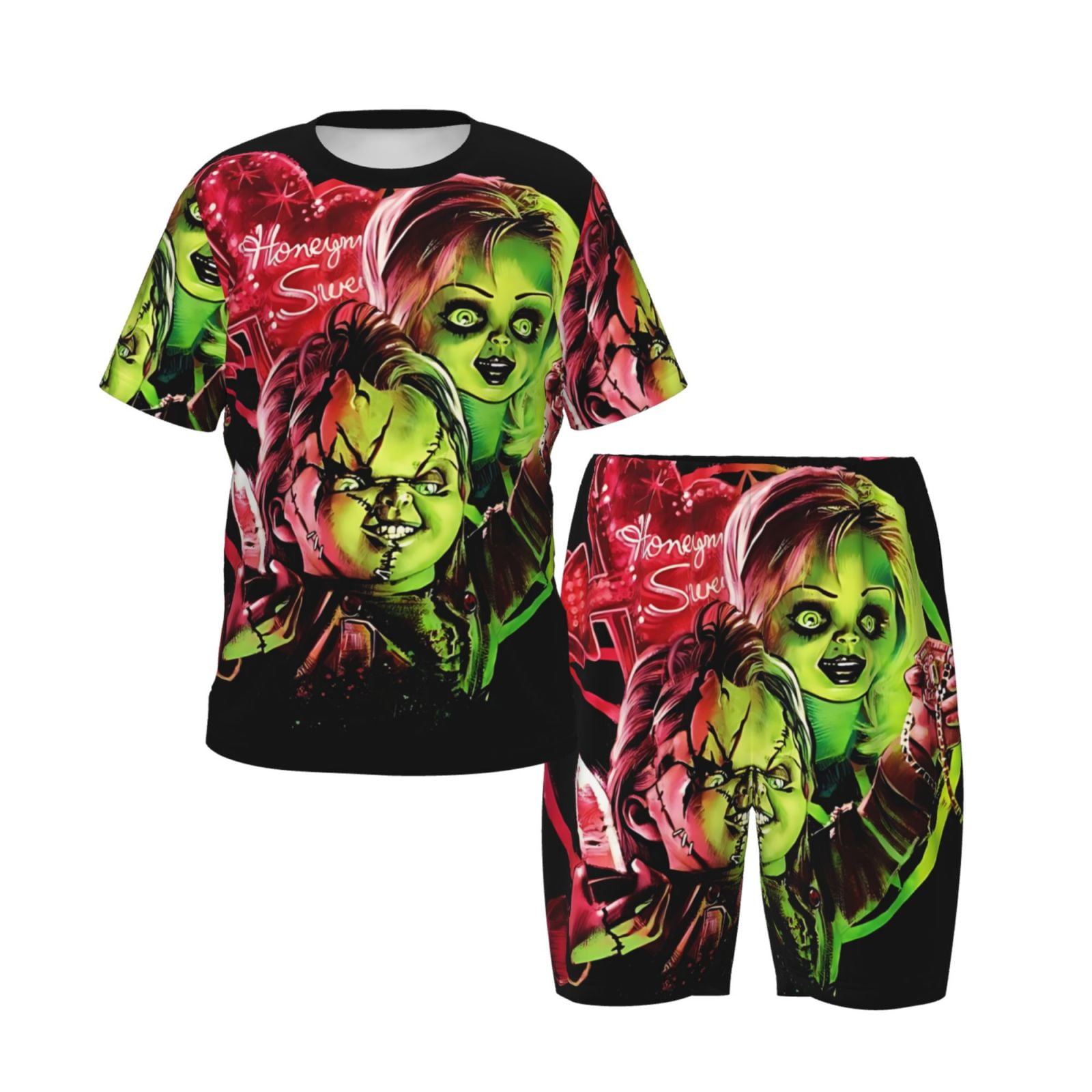 Kids Bride of Chucky And Tiffany Short Sleeve Top And Short Set 2 Piece ...