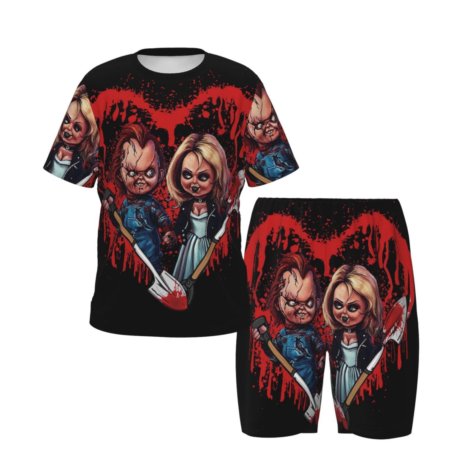 Kids Bride of Chucky And Tiffany Short Sleeve Top And Short Set 2 Piece ...