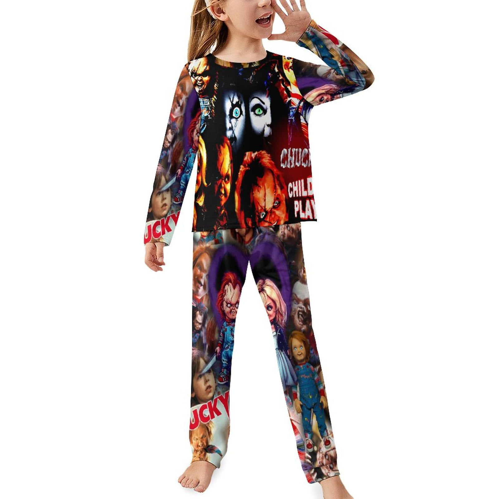 Kids Bride of Chucky Pajama Sets Long Sleeve Cartoon Soft Comfy ...