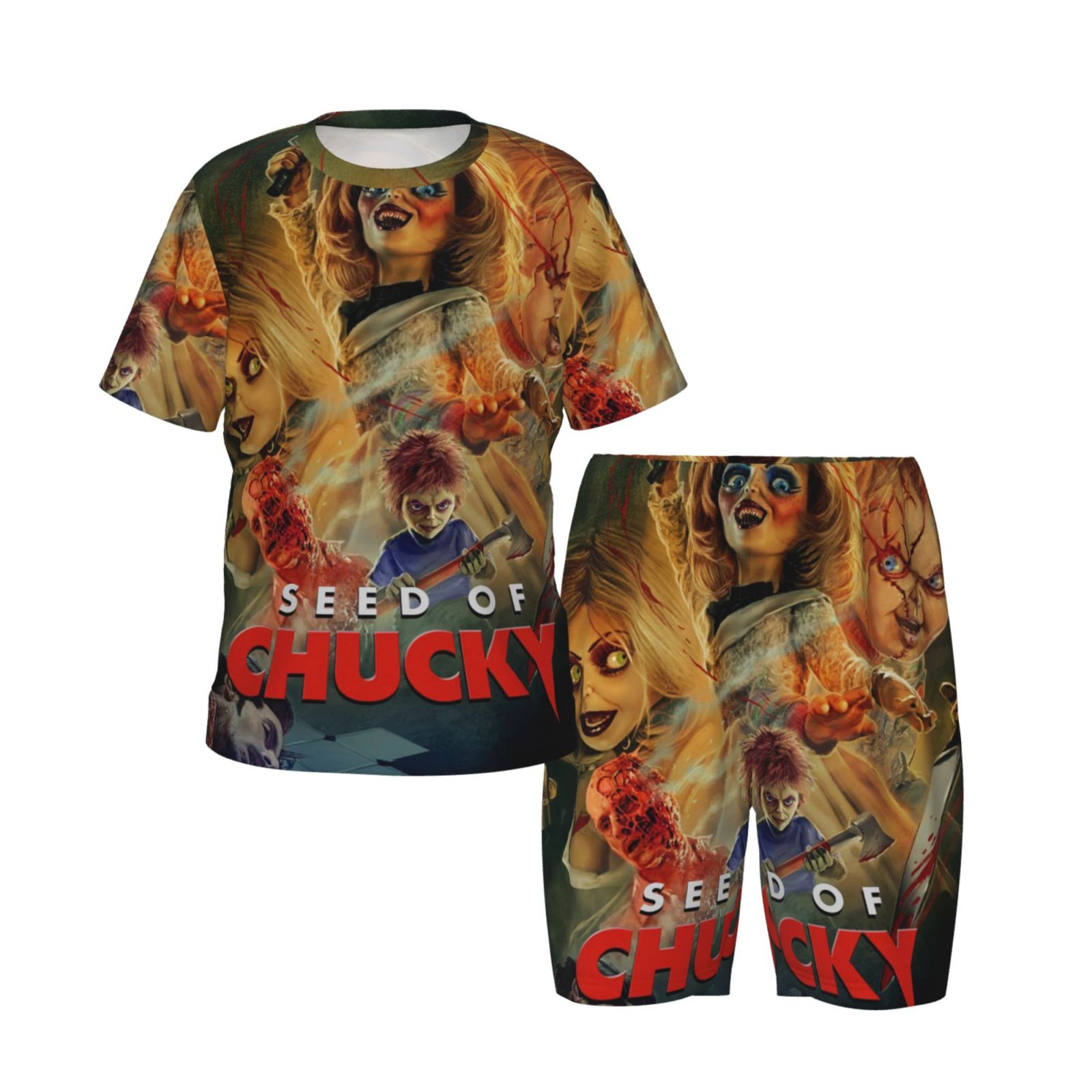 Kids Bride of Chucky Short Sleeve Top And Short Set 2 Piece Pajama Set ...