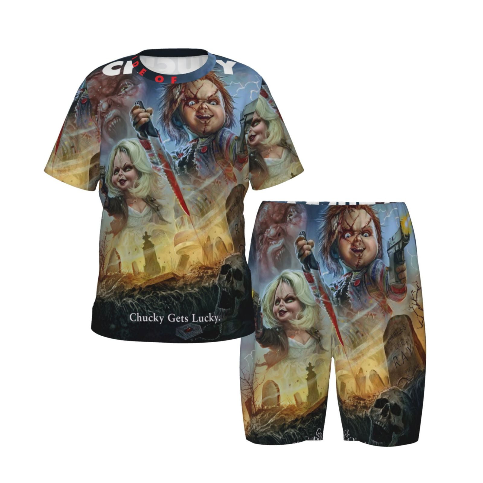 Kids Bride of Chucky Short Sleeve Top And Short Set 2 Piece Pajama Set ...