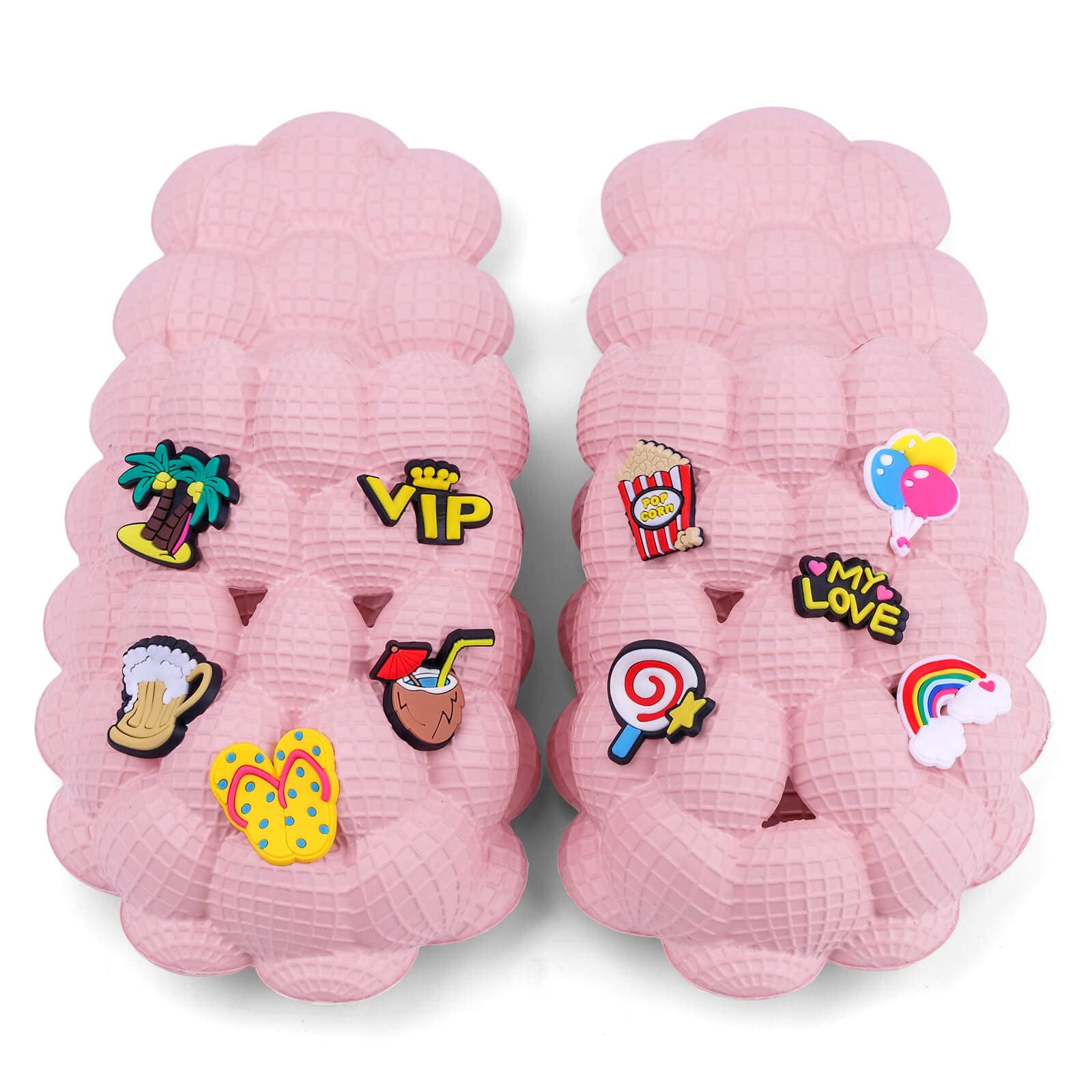 Kids Bubble Slides with Charms Boys Girls Funny Lychee Bubble Slippers ...
