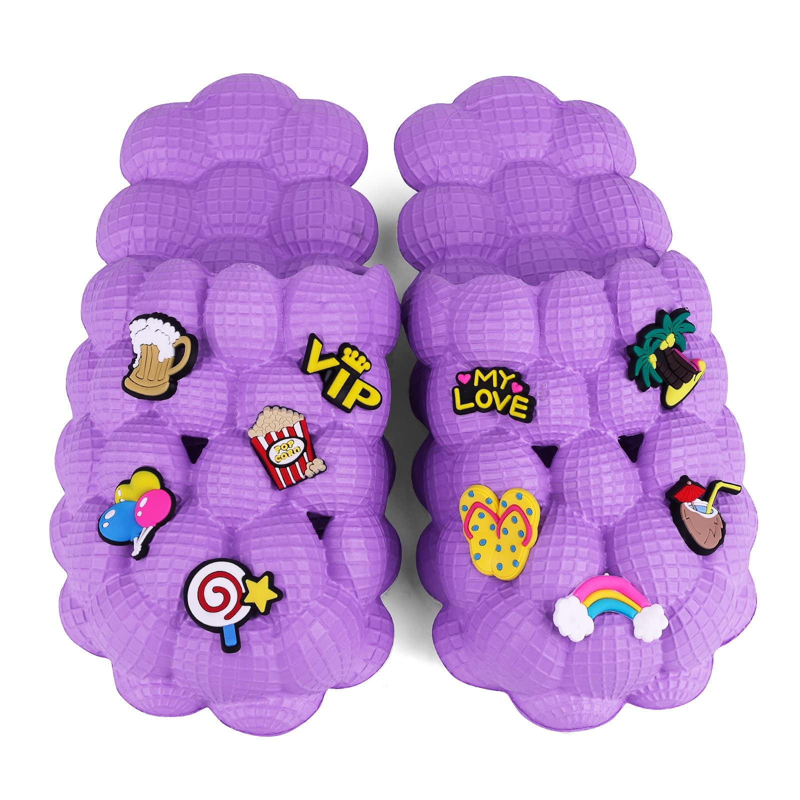 Kids Bubble Slides with Charms Boys Girls Funny Lychee Bubble Slippers ...