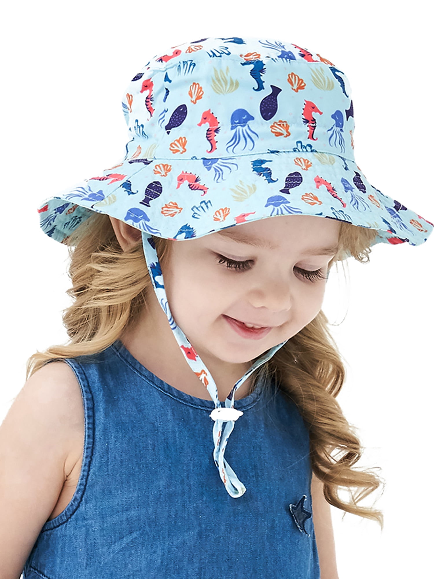 Kids Bucket Hat, Toddler Girls Boys Casual Sun Protection Wide Brim ...