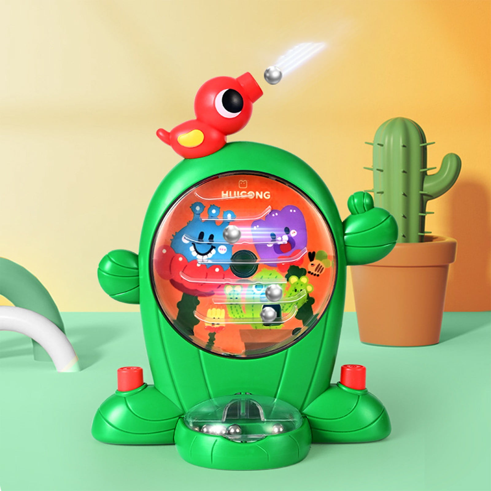 Kids Cactus Press Bead Thrower Toy - Fun Puzzle Rolling Game for ...