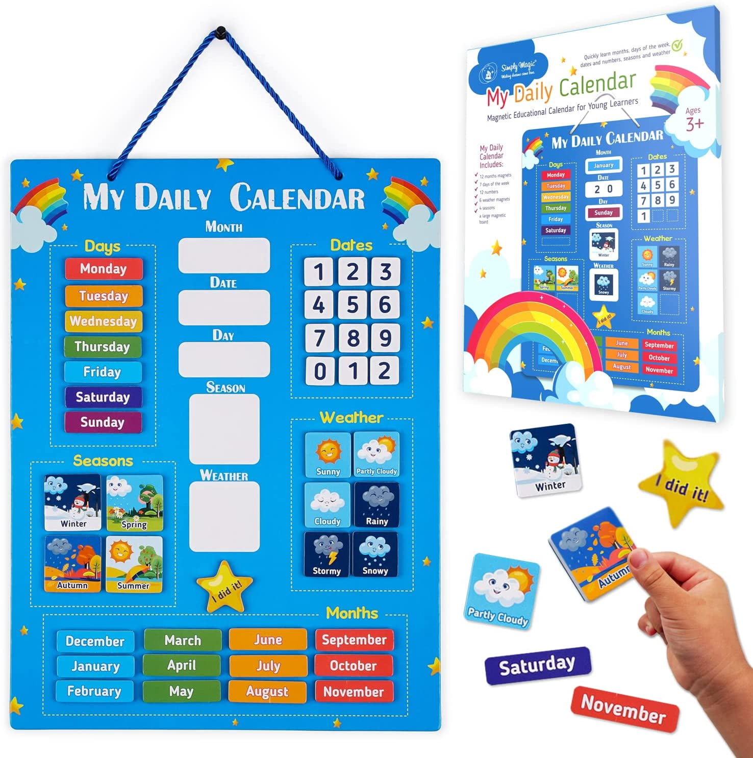 Kids Calendar 2026 - My First Daily Magnetic Calendar for Kids, All ...