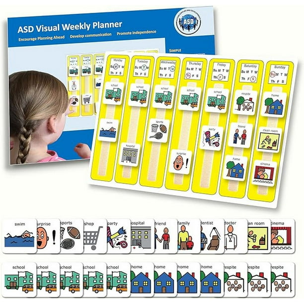 Kids Calendar Visual Schedule Autism – 1 Column per Day – Calendar ...