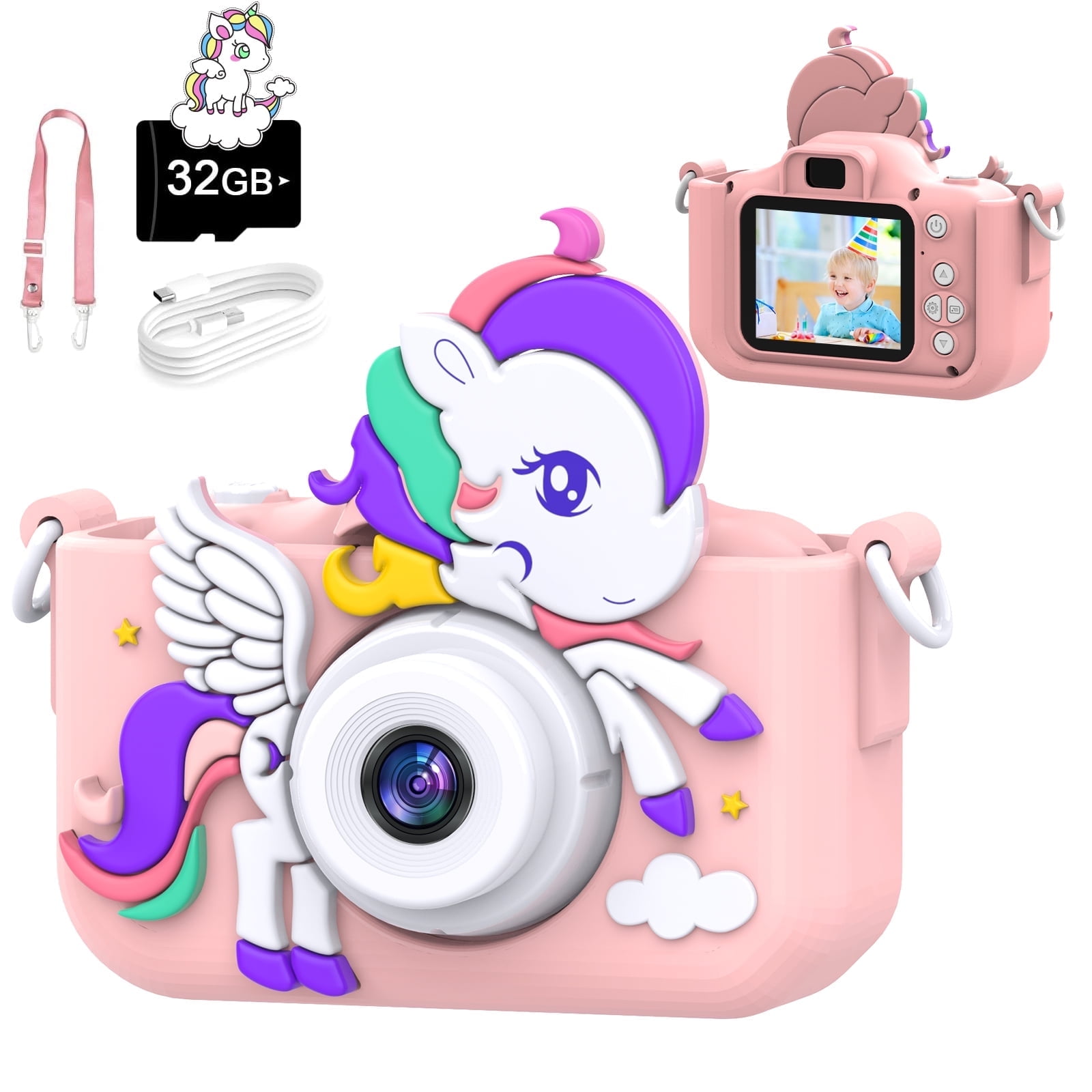 Kids Camera 1080P HD Digital Video Cameras with 32GB SD Card Mini ...