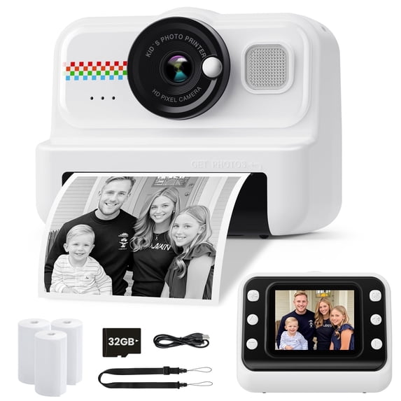 HIMONT Instant Print Camera 1080P, Rechargeable Digital Camera, 32GB ...