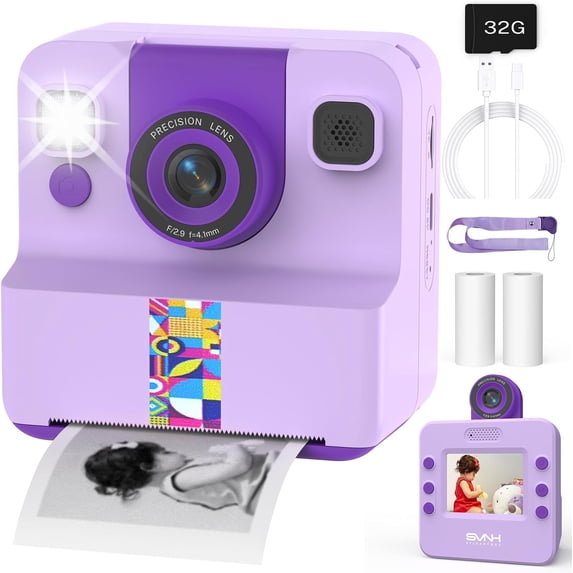Kids Camera Instant Print, Digital Camera for Kids, 180° Rotating ...