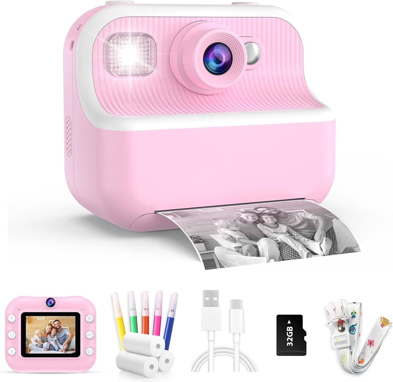 ZZOOI Instant Print Camera Children Thermal Printing Cameras Digital ...