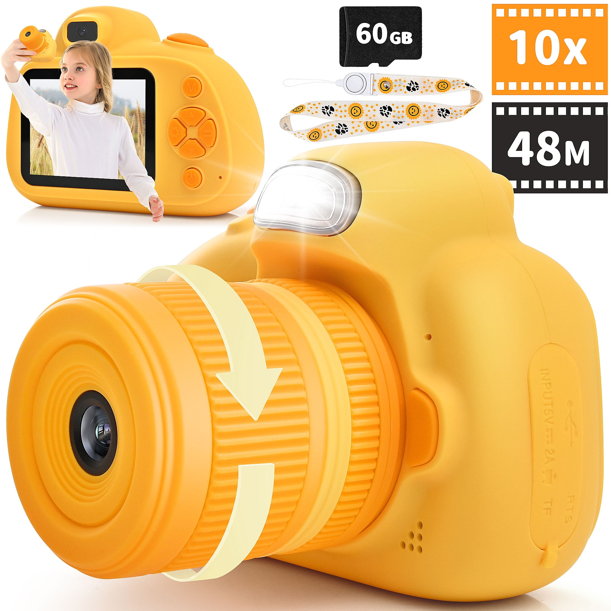 Kids Camera - Kids Digital Camera Toys With 48M Pixel Front And Rear ...