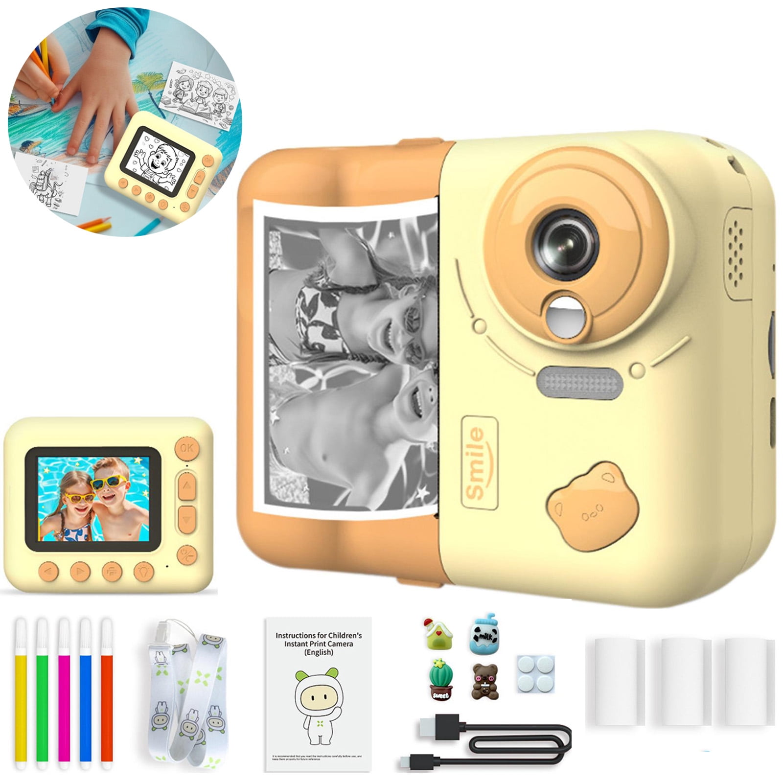 Kids Camera,Kids Polaroid Camera,Kids Camera Instant Print,Instant ...