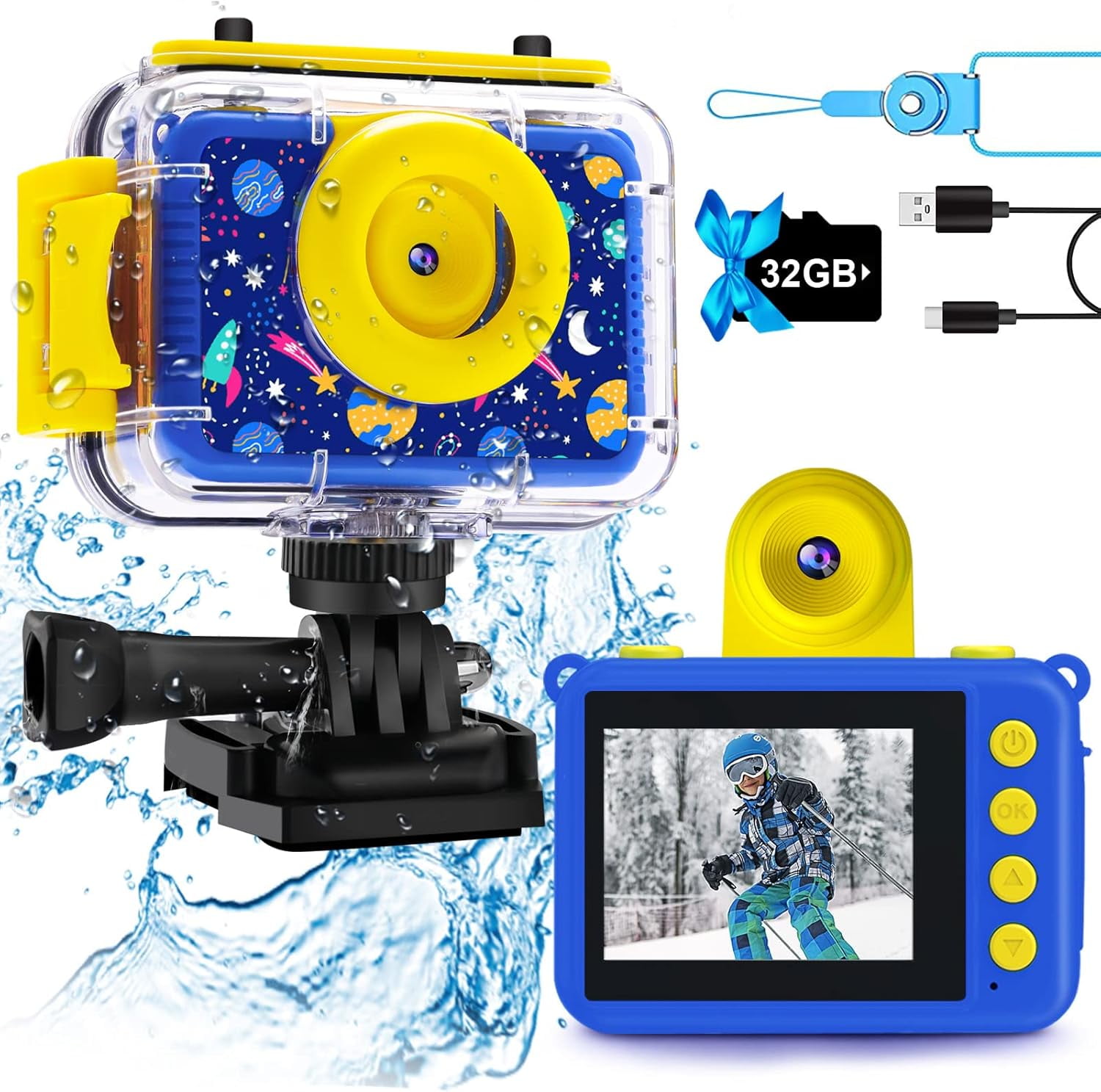 Kids Camera - Waterproof Underwater Camera for Kids, Christmas Birthday ...