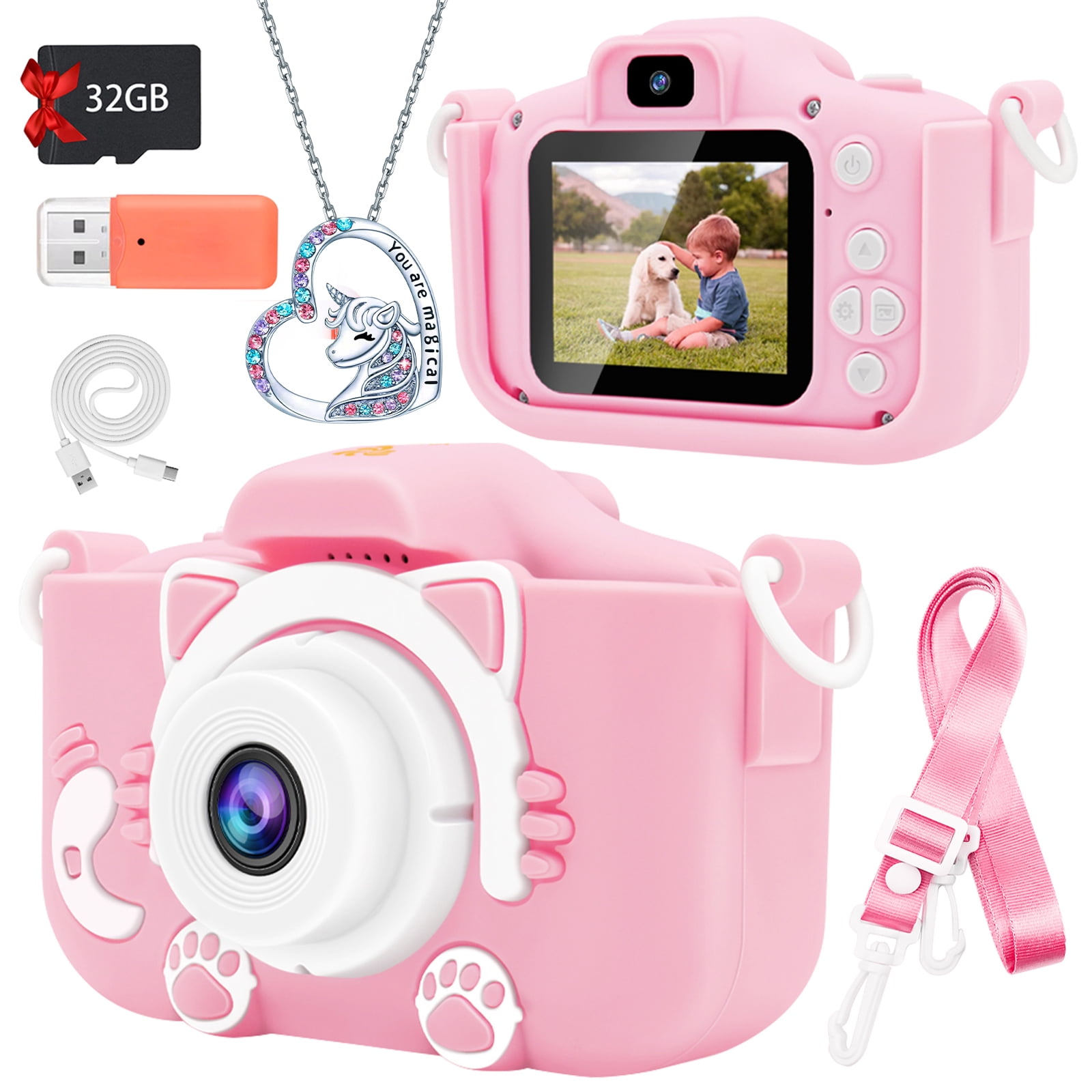 1080P HD Kids Camera, 2 Inch Screen, 32GB Card, Perfect for 3-10 Year ...