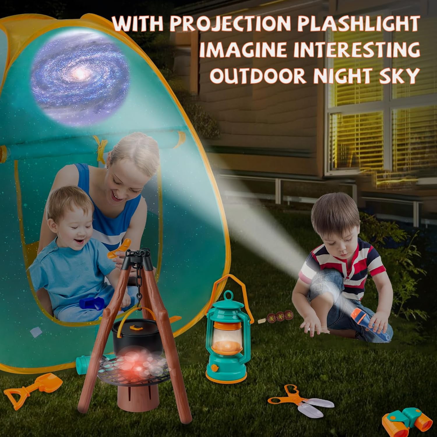 Kids Camping Set 50pcs with Folding Storage Table/Tent & Children’s ...