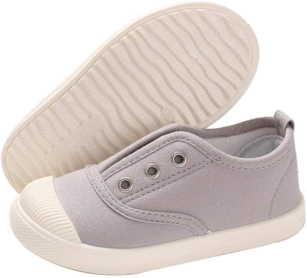 Kids Canvas Sneaker Toddler Boys Girls Slip On Tennis Shoes Lightweight ...