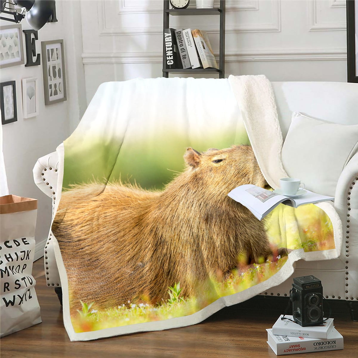 Capybara Fleece Blanket Brown Rodent Animal Fuzzy Blanket Funny ...