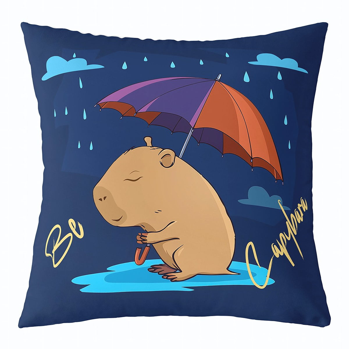 Capybara Pillow Cover 16x16 Inch Funny Brown Capybara Cushion Cover ...