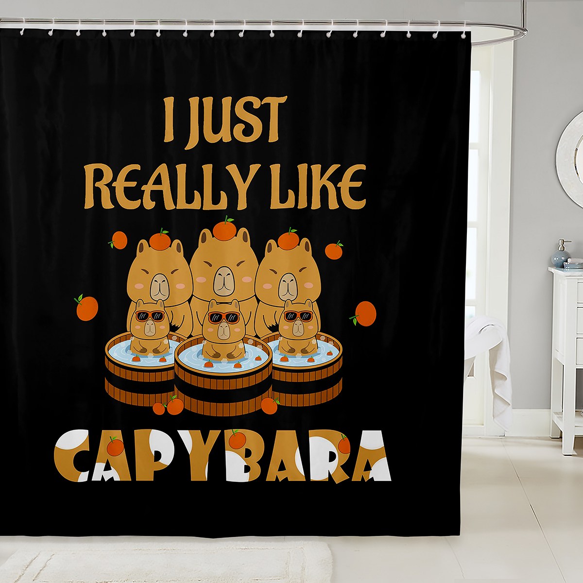 Capybara Shower Curtain Cute Capybara Curtains Gifts for Capybara ...