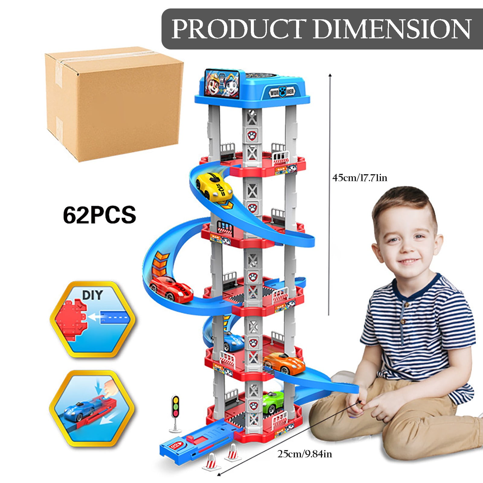 Kids Car Ramp, Race Car Track Set,Race Car Ramp Track Toy, Ramp Racer ...