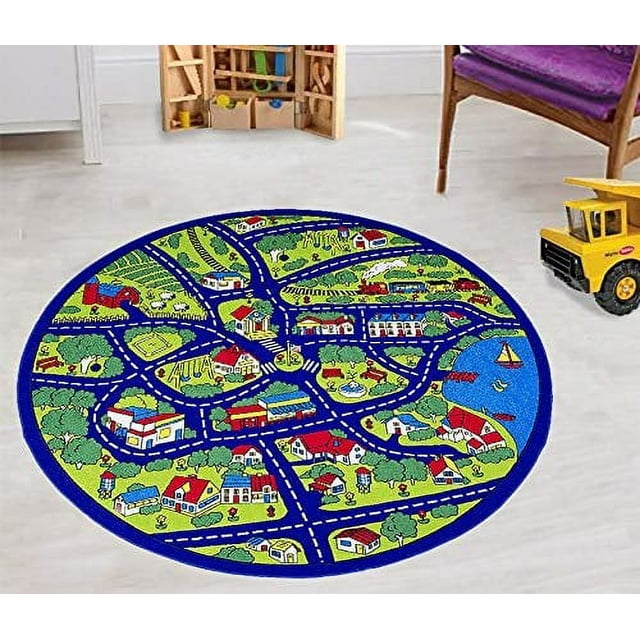 Kids Car Road Rugs City Map Play mat for Classroom/Baby Room Non-Slip ...