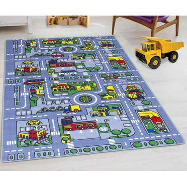 Kids Car Road Rugs City Map Play mat for Classroom/Baby Room Non-Slip ...
