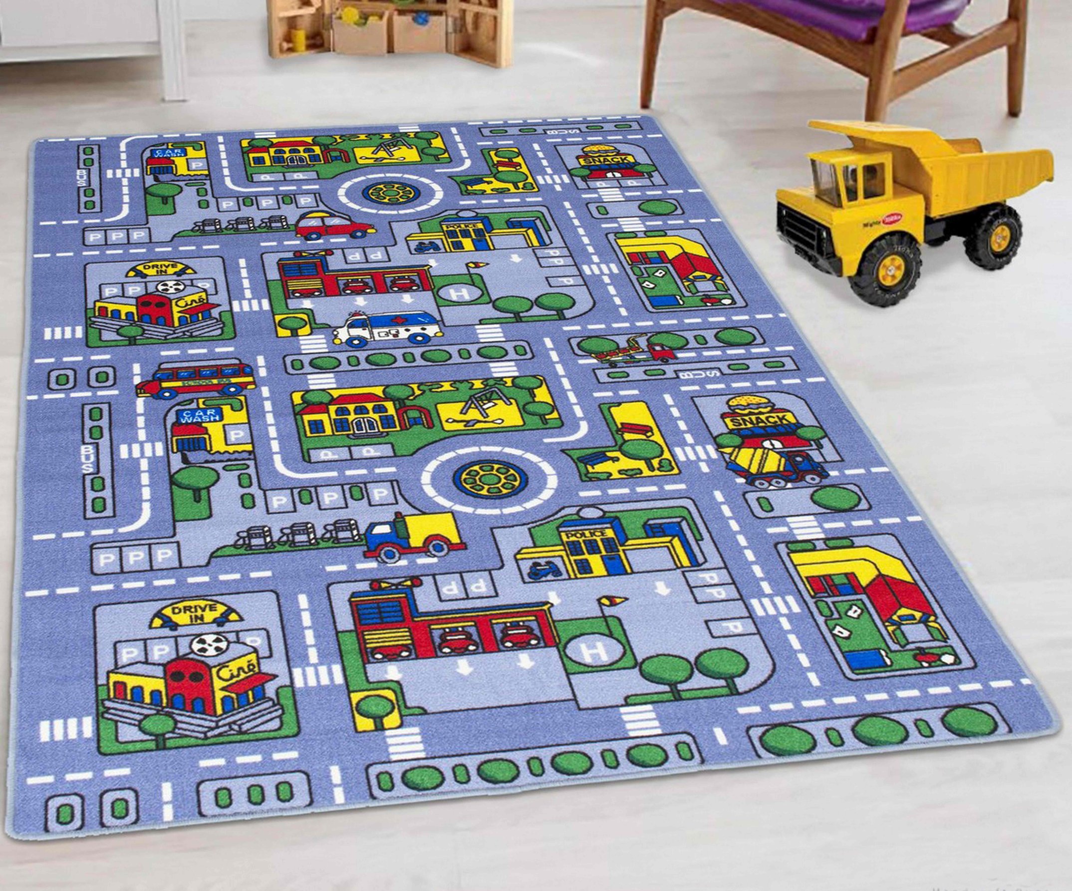 Delta Children Kids World Map Round Area Rug, 39-Inch, Blue - Walmart.com