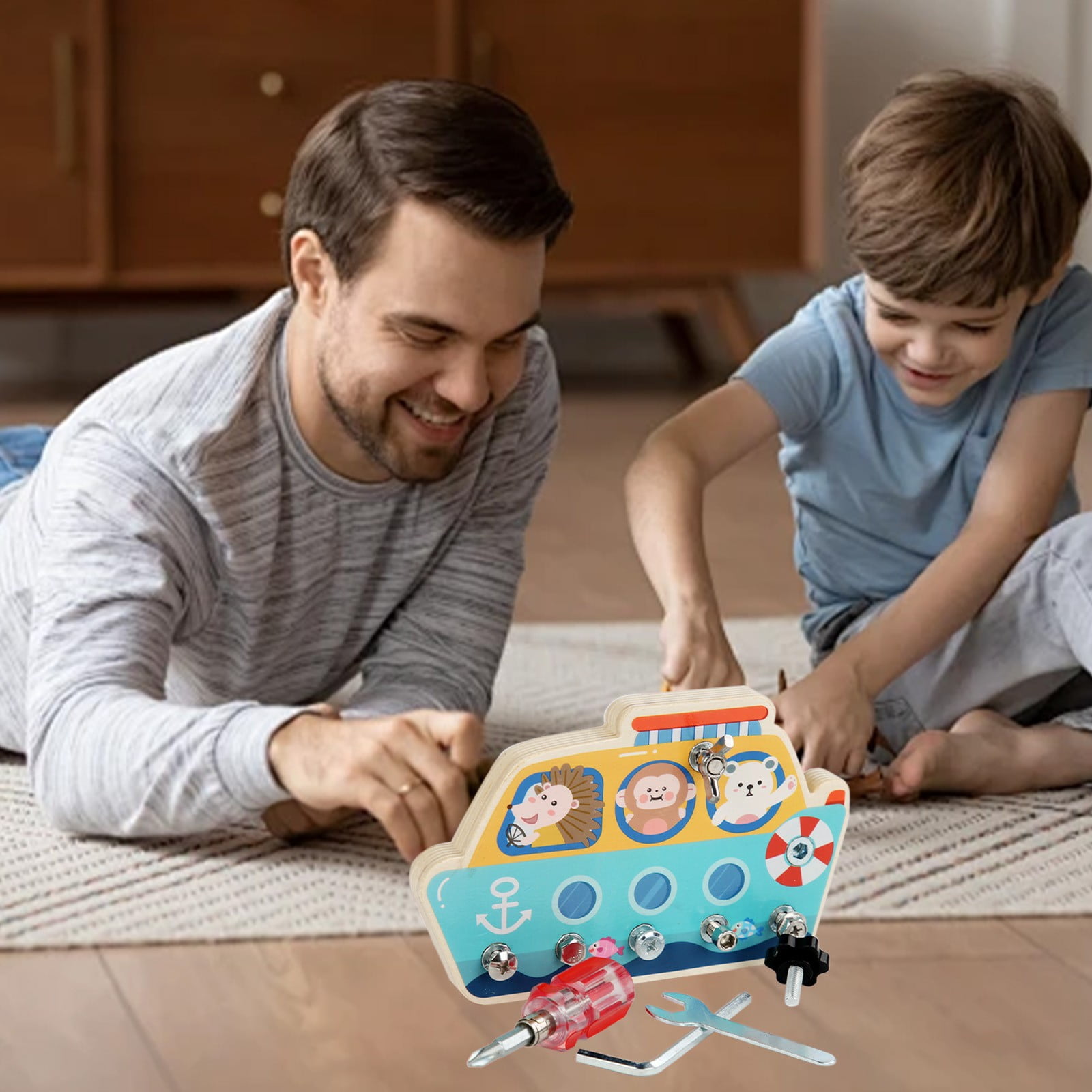 Kids Car Screwdriver Board Set, Wooden Busy Truck Board Wooden Toddler ...