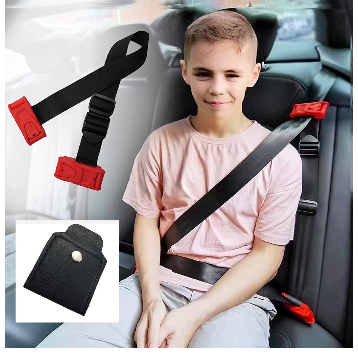Kids Car Seat Strap Adjuster with Clip and Position Strap, Protect ...