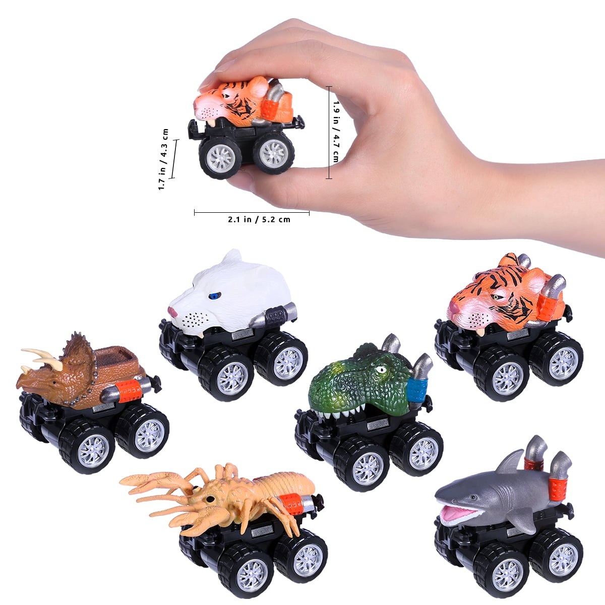 PartyKindom Cartoon Pull Back Toy Pull Back Animal Car Assorted Color ...
