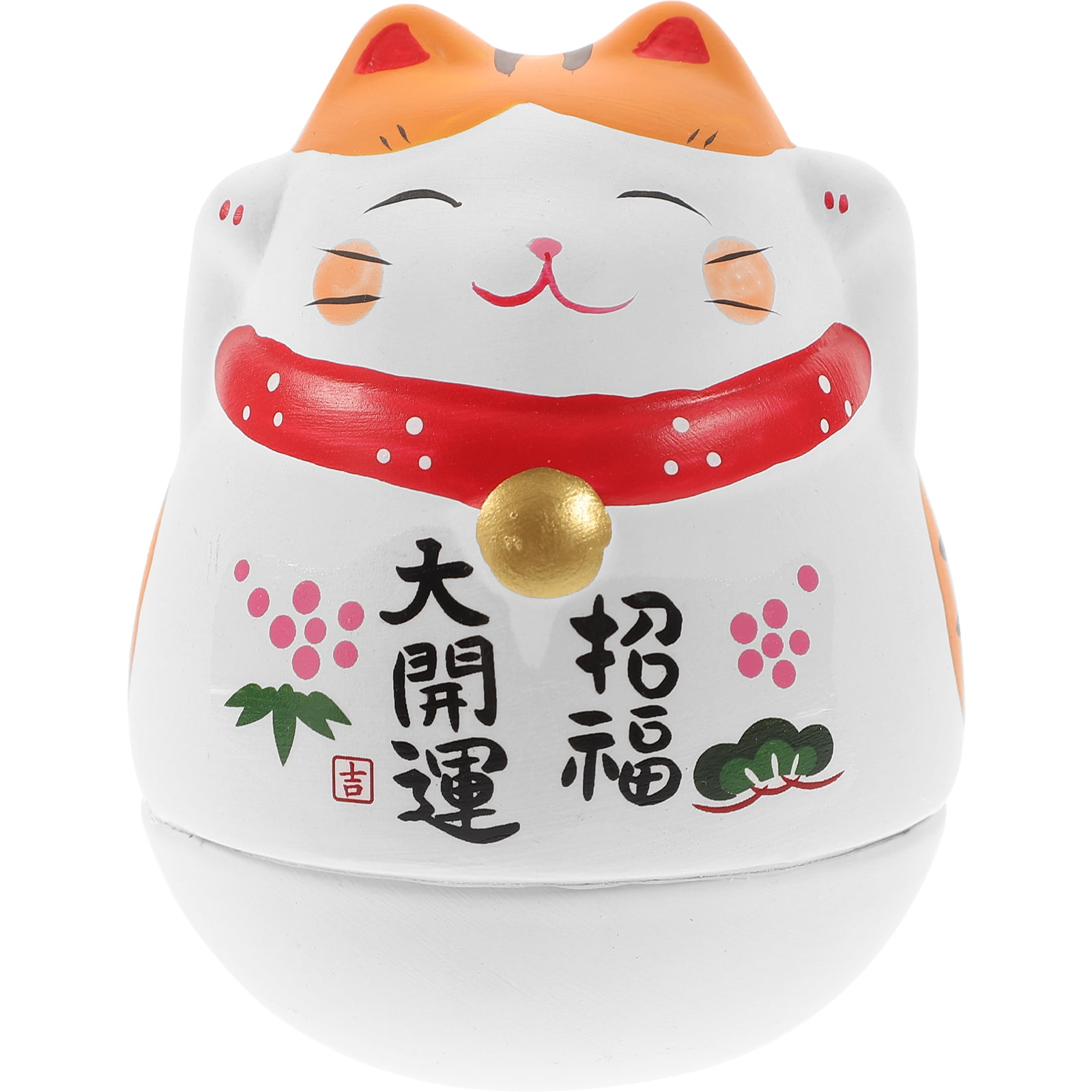 Kids Car Toy Lucky Cat Figurine Feng Shui Animal Sculpture Orange ...