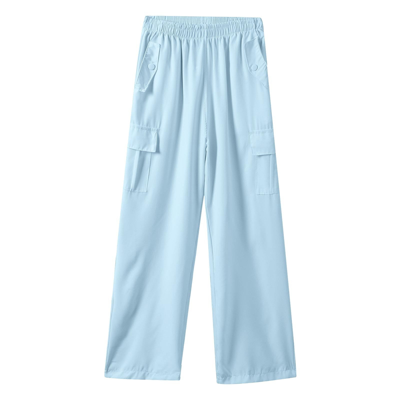 Kids Cargo Pants Girls Lightweight High Waisted Girls Wide Leg Pants ...