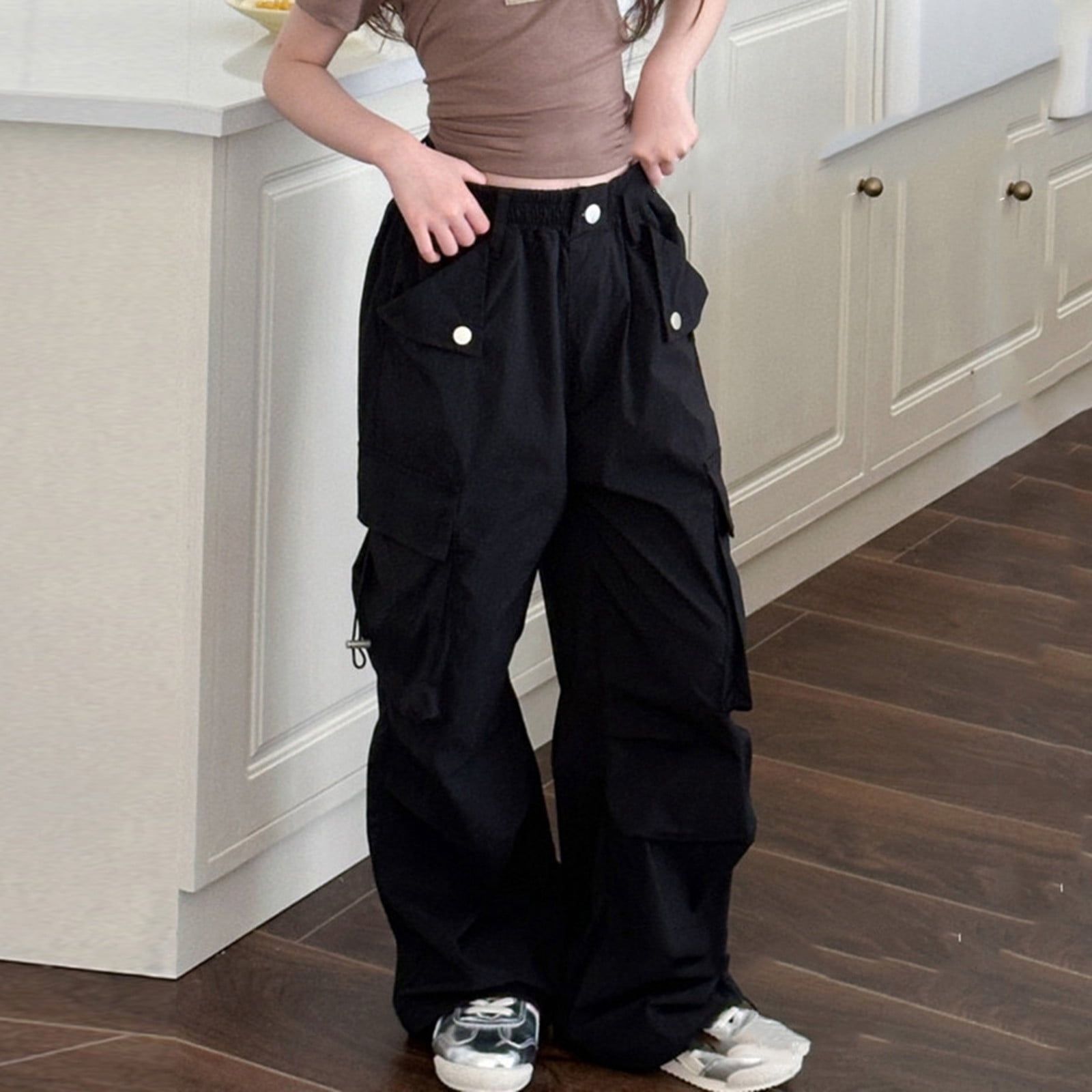 Kids Cargo Pants Relaxed Fit Baggy Cargo Pants Stretch Elastic Waist ...