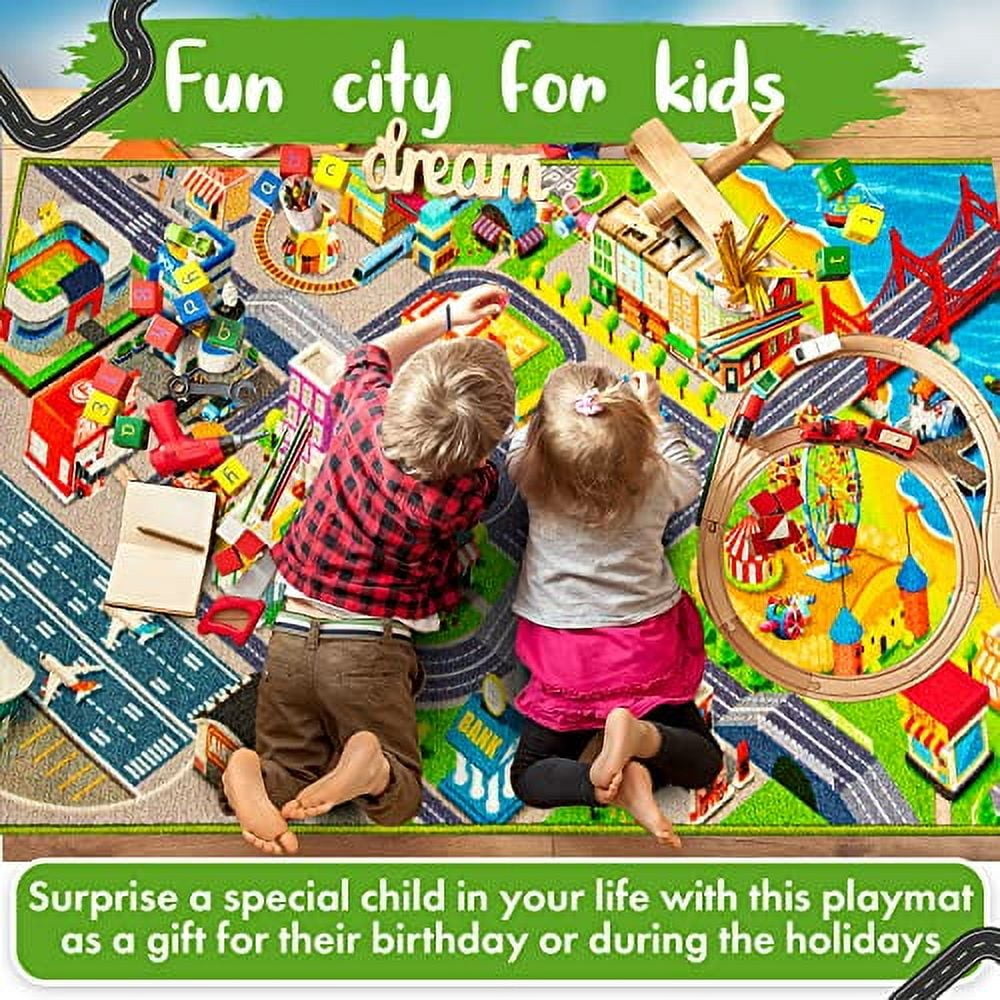 Kids Carpet Playmat City Life 3D Playroom Rug | 30 x 60 Inch Extra ...