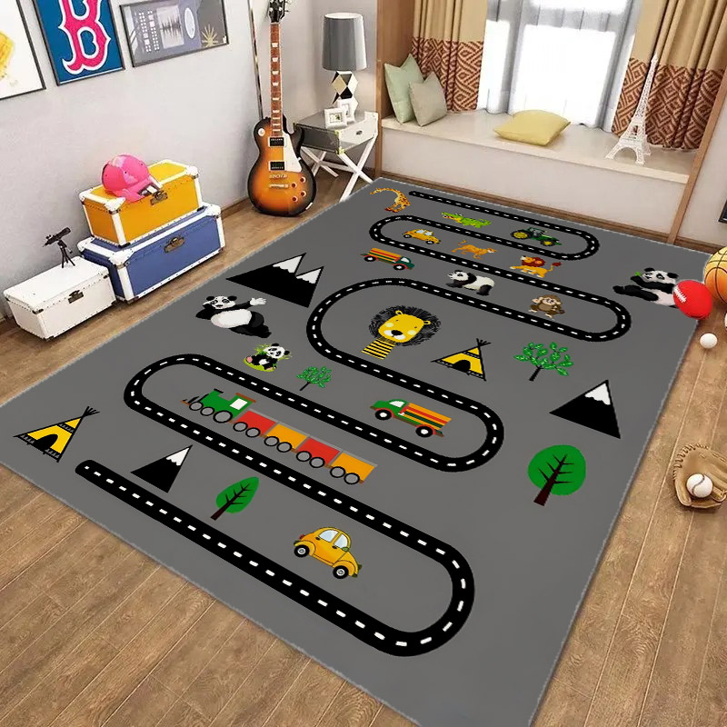 Kids Carpet Playmat Rug Large City Life Carpet Learning Exercise Mat ...