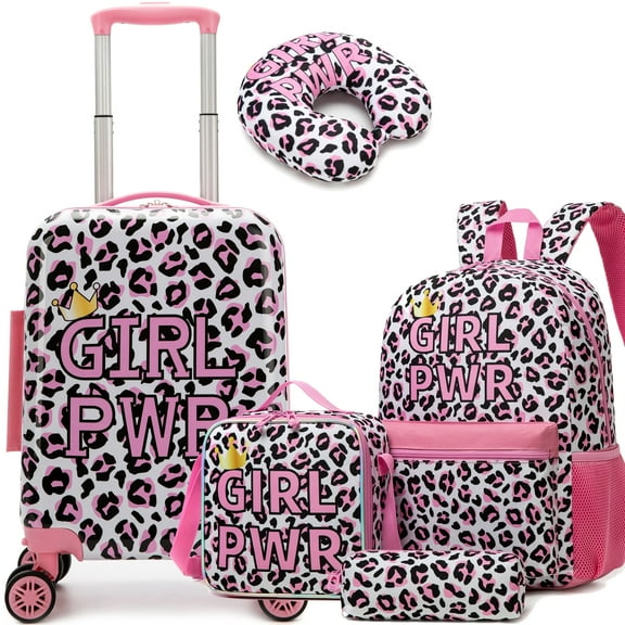 VEVOR Kids Luggage Set, 5 Piece, 18 Inch Hardside Rolling Wheels ...