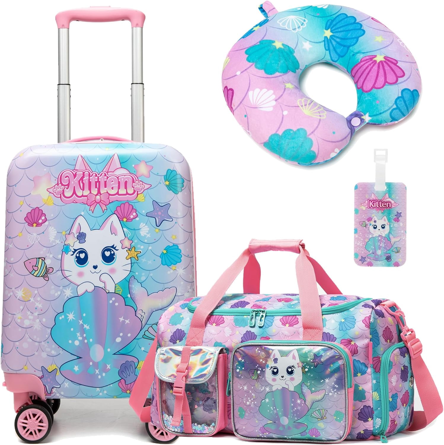 Kids Carry on Luggage Sets Rolling Suitcases for Girls with Wheels ...